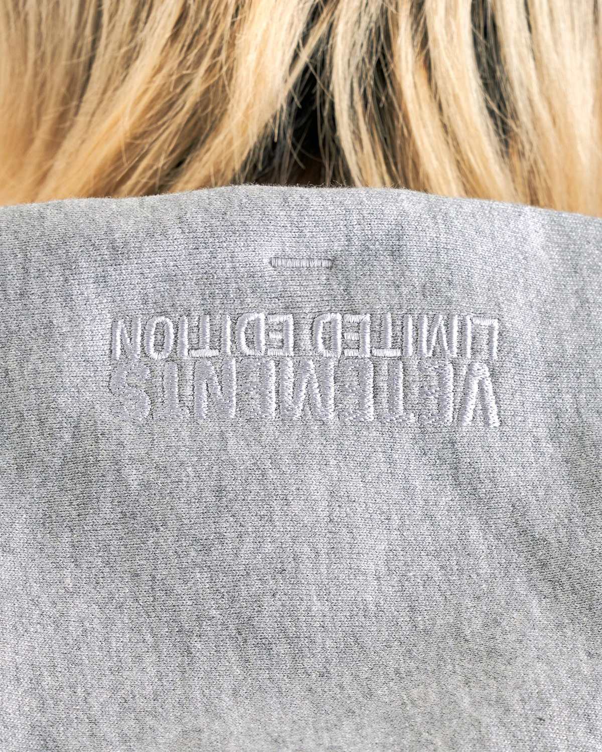 Vetements Sticker Logo Zip-Up Hoodie - Grey Melange | Garmentory