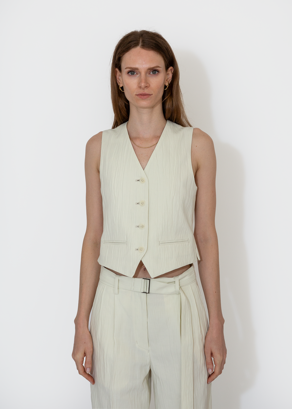 SAYAKA DAVIS NEW YORK Four Button Vest - Ivory | Garmentory
