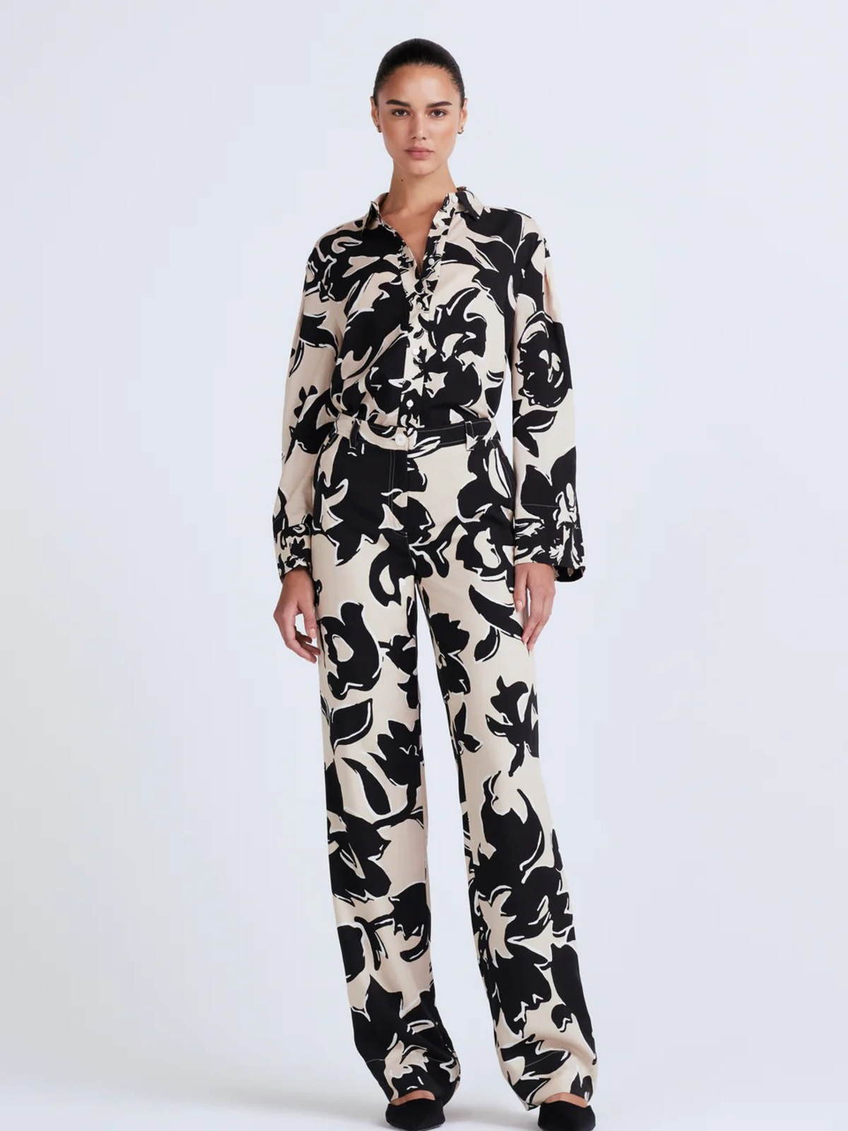 Derek Lam Lacey Button Down Shirt - Safari Multi | Garmentory