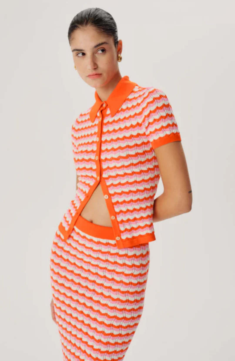 Ronny Kobo Tallys Knit Top - Carnation Multi | Garmentory