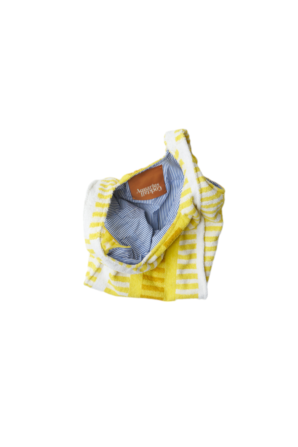 Aquarius Cocktail Toto Terry Tote - Yellow Grid | Garmentory