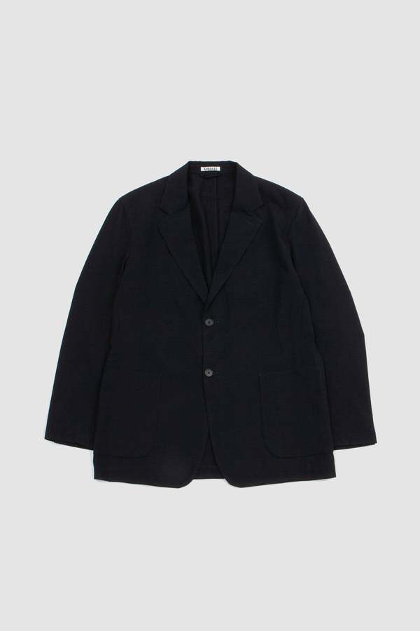 Auralee Cotton/Silk Viyella Jacket - Dark Navy | Garmentory