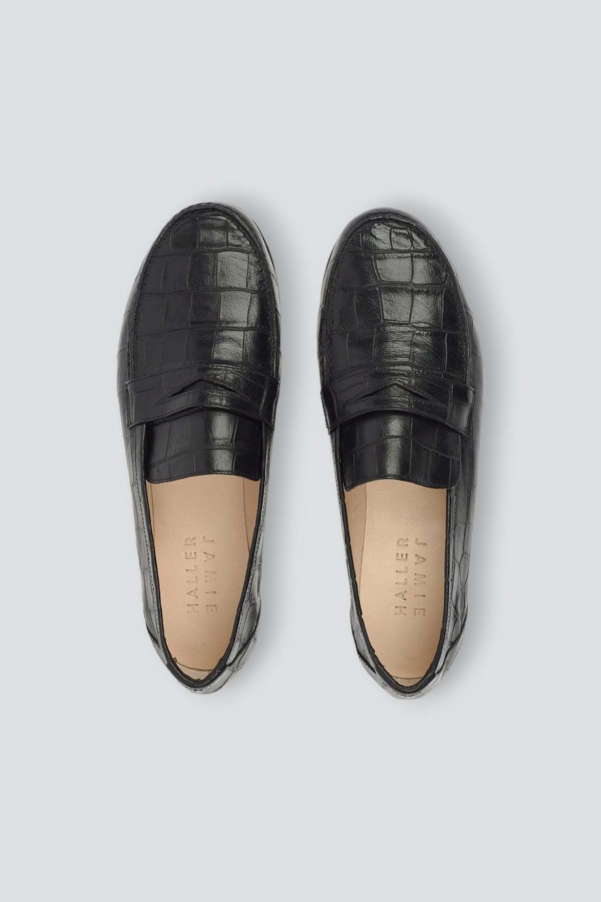 Jamie Haller Croc Penny Loafer - Black | Garmentory