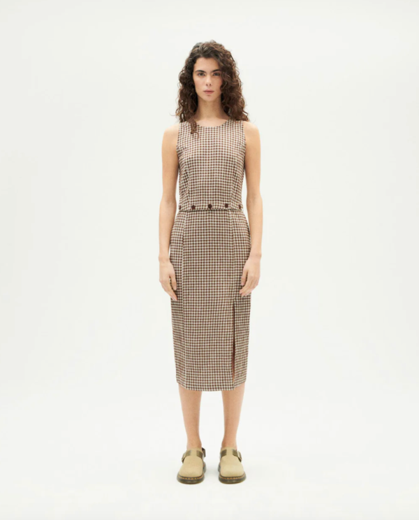 Thinking MU Wila Dress - Brown Seersucker | Garmentory