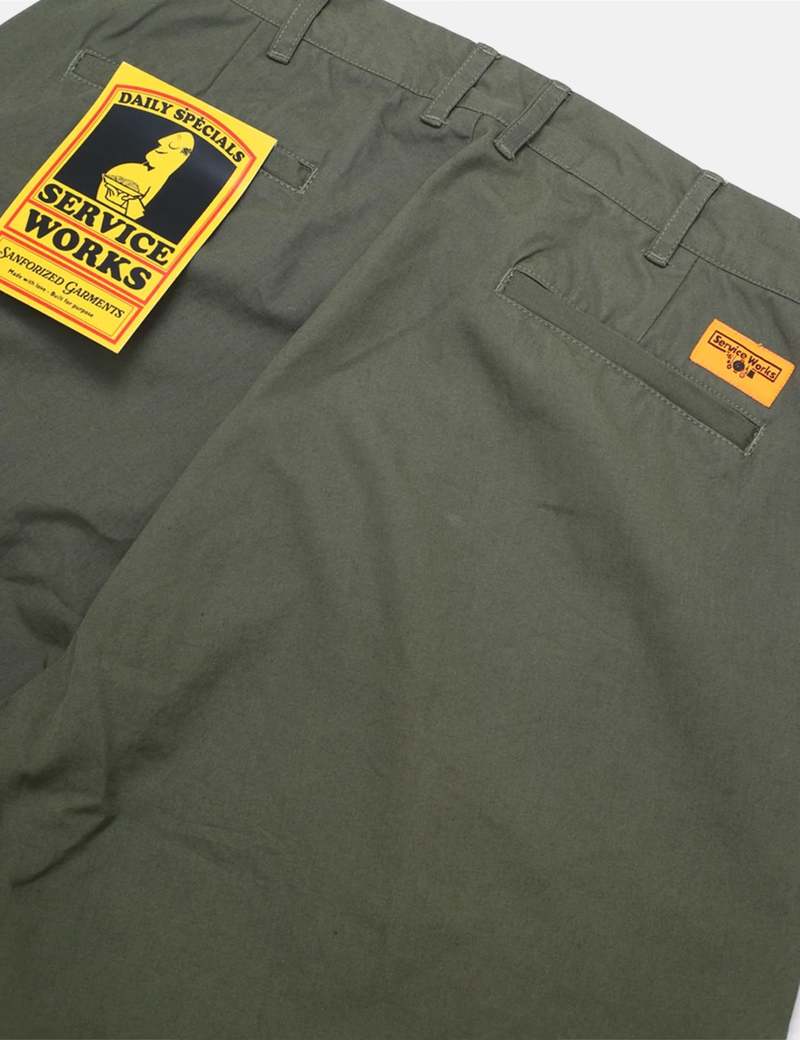 Service Works Twill Part Timer Pant - Olive Green | Garmentory