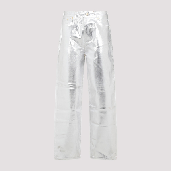 Ganni Foil Stary Denim - Metallic Silver | Garmentory