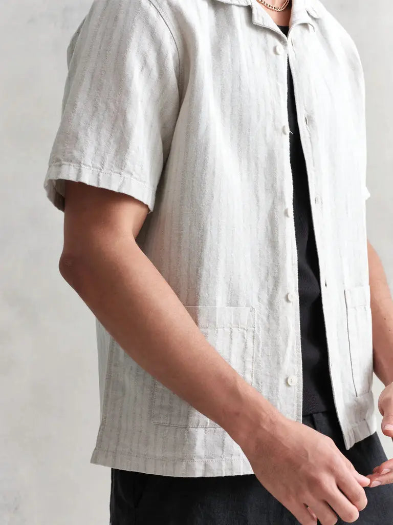 Wax London Ren Linen Shirt - Beige Stripe | Garmentory