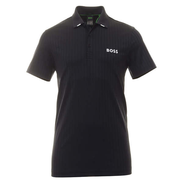 Hugo Boss Men's Paddytech Black Stretch Poly Short Sleeve Polo T Shirt ...