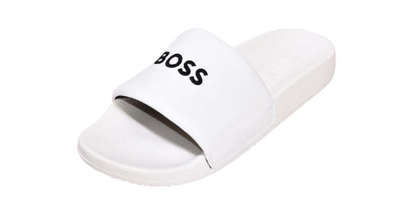 Hugo Boss Men's Reese White Pool Slides Shoes - White | Garmentory