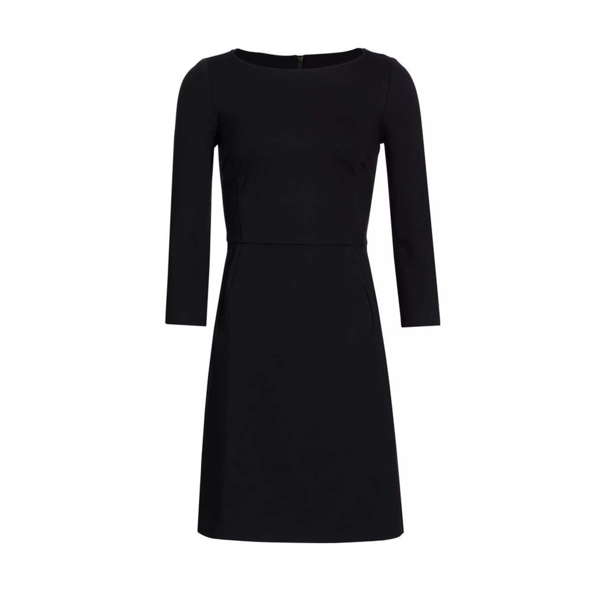 Spanx The Perfect A-Line 3/4 Sleeve Mini Dress - Classic Black | Garmentory