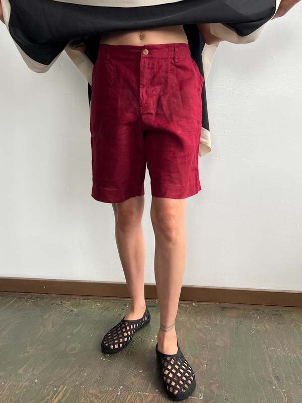 Vintage Linen Shorts - Raspberry | Garmentory