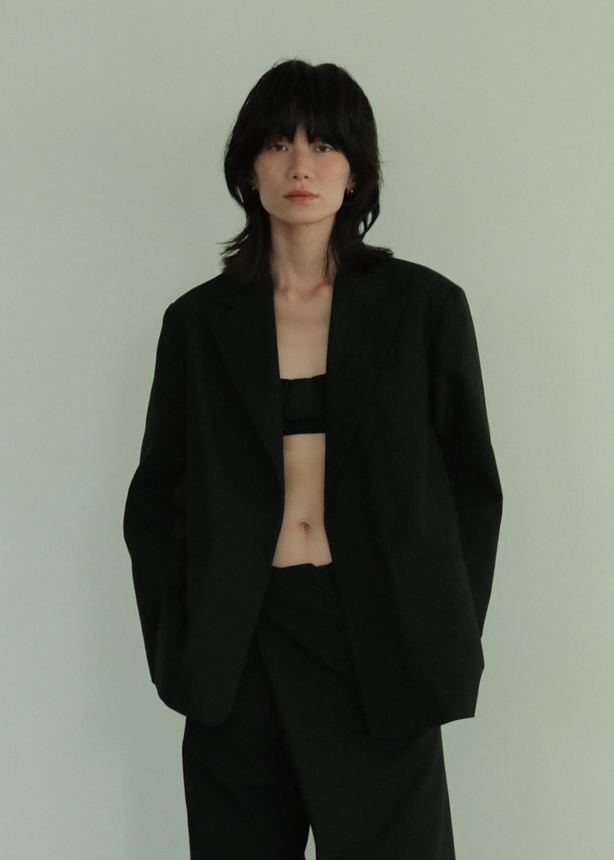 LITTLE SUZIE Sheer Back Blazer - Black | Garmentory