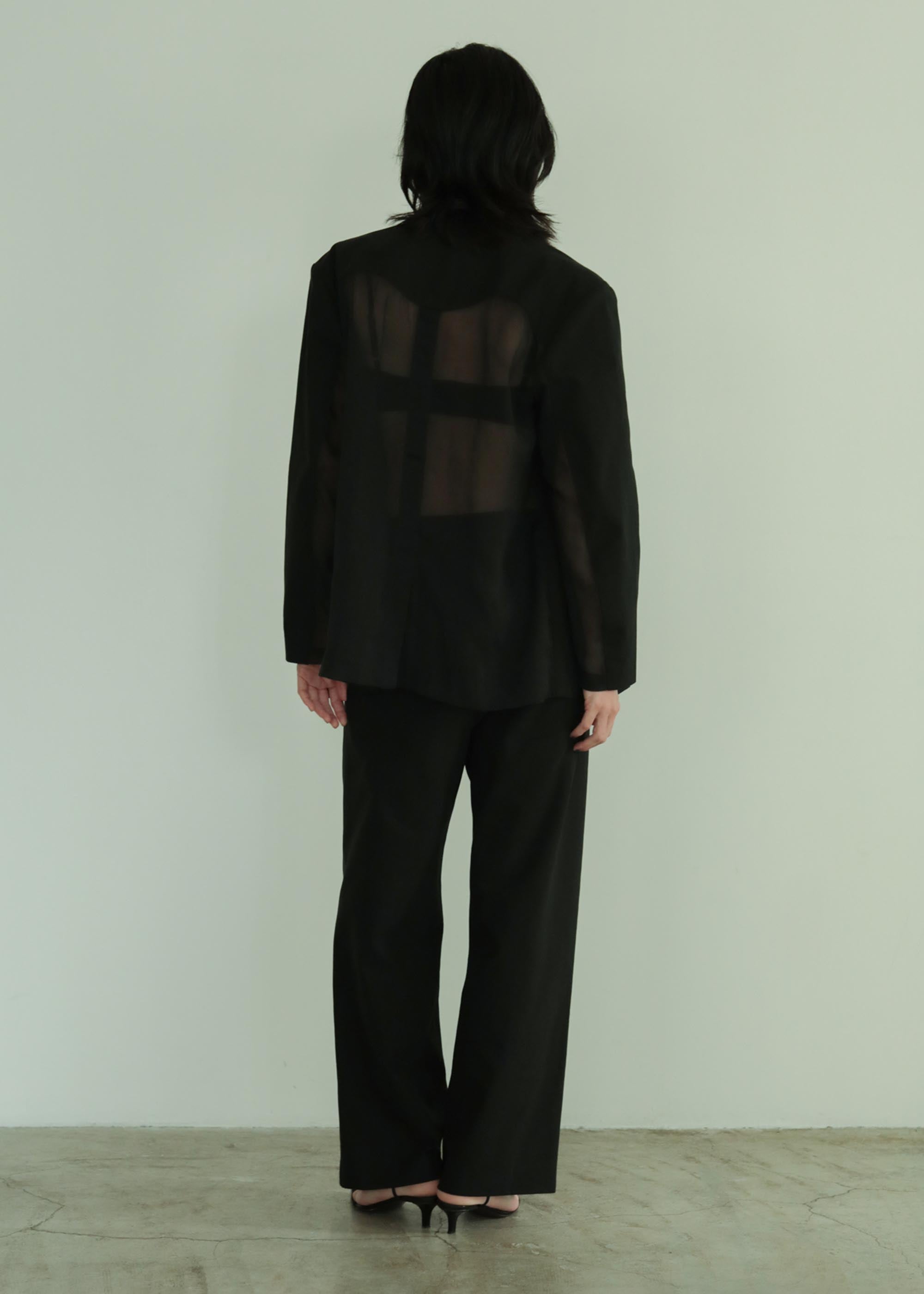 LITTLE SUZIE Sheer Back Blazer - Black | Garmentory