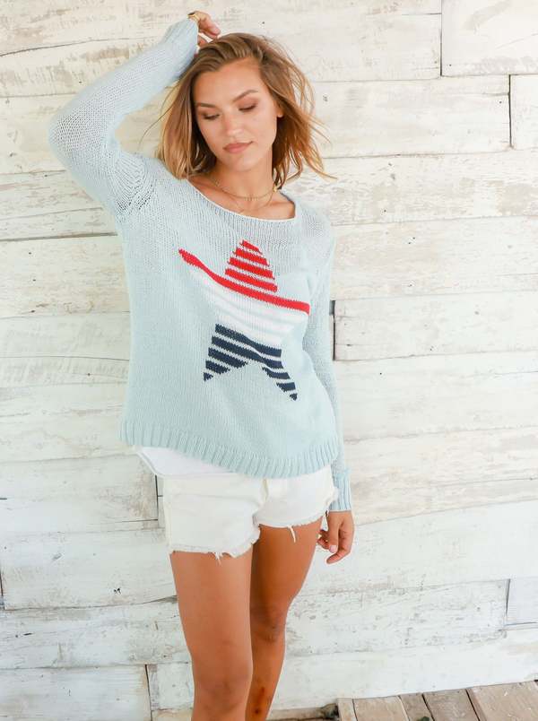 Wooden Ships American Star Crew Sweater - Ventena Blue | Garmentory