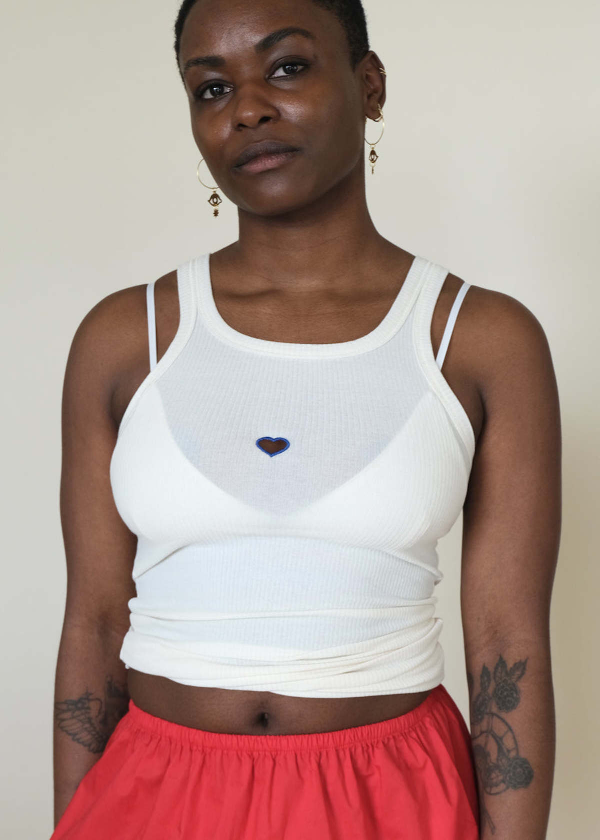 Baserange Heart Tank - Undyed Blue | Garmentory