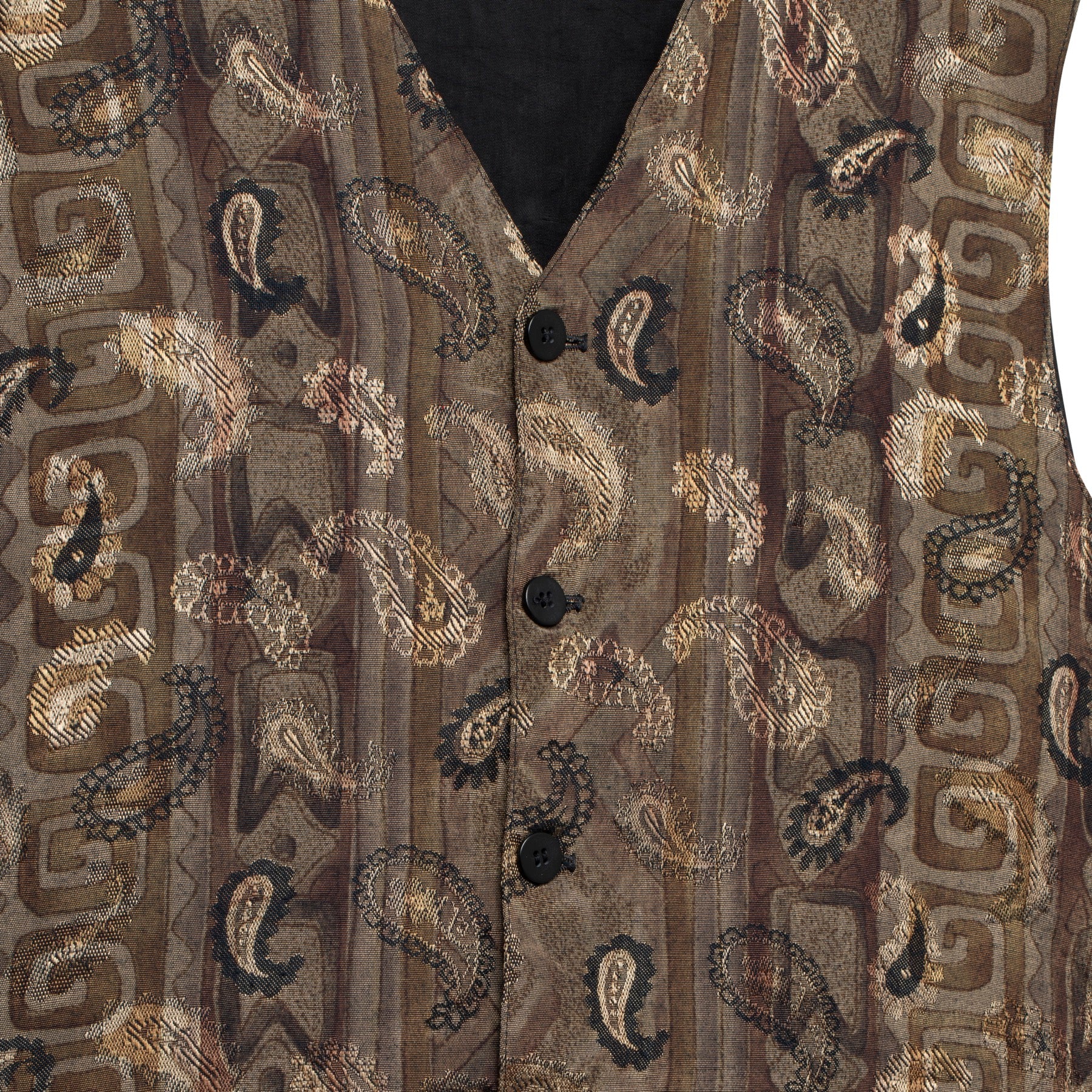 ATTITUDES (Italy) Damask Weave Viscose Blend Paisley Vest Tourmaline ...