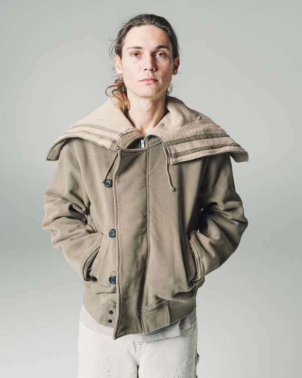 Our Legacy Hefty Fleece Flight Hood - Olive | Garmentory