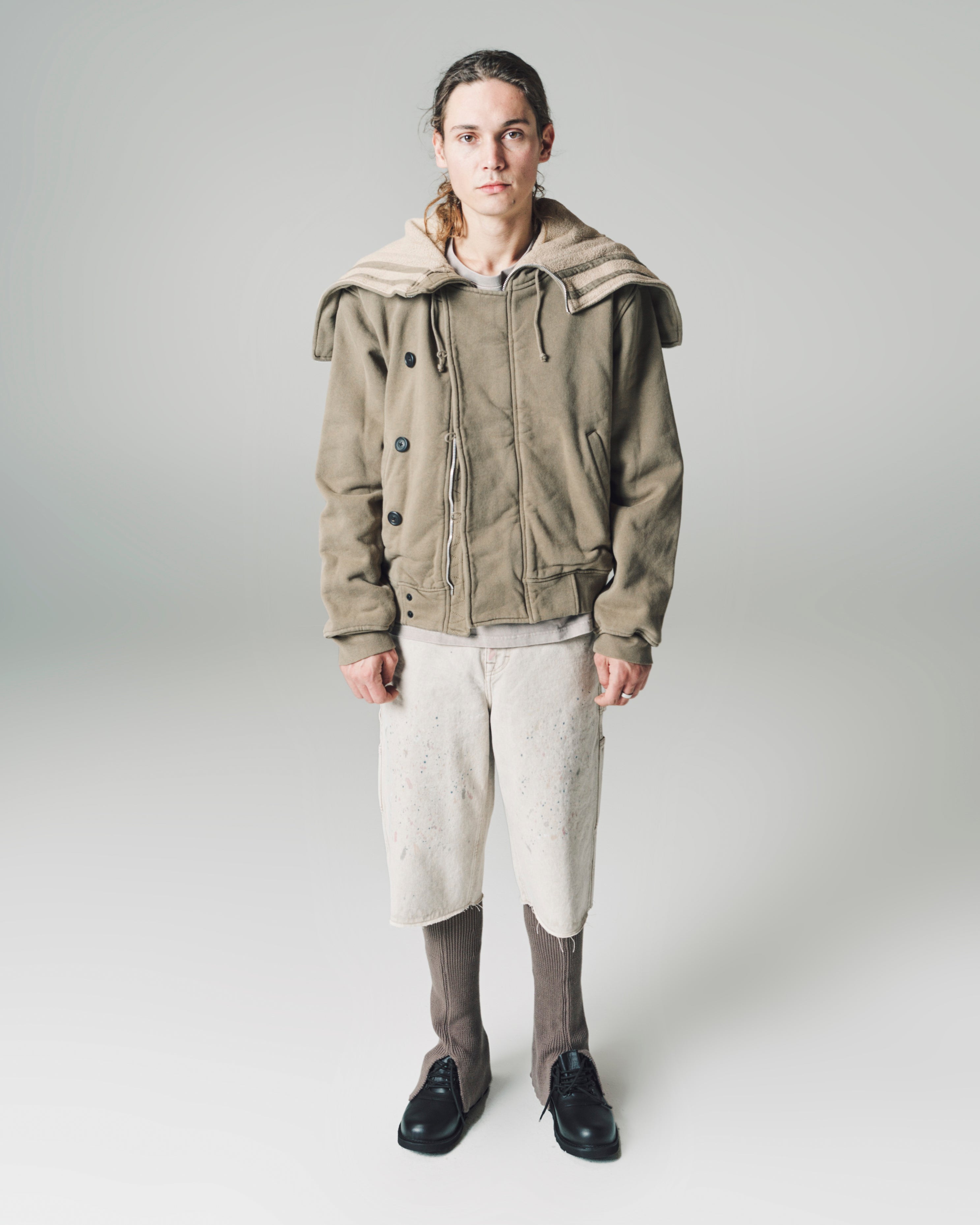 Our Legacy Hefty Fleece Flight Hood - Olive | Garmentory