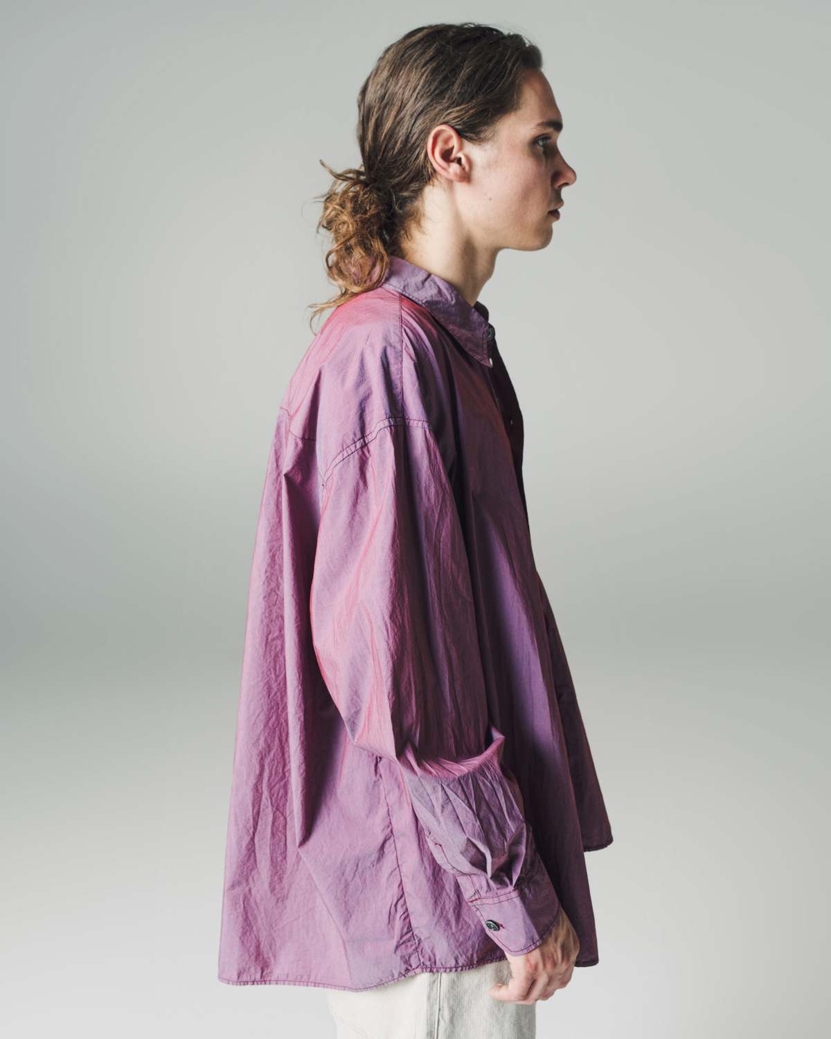 Our Legacy Parachute Poplin Borrowed Shirt - Raspberry | Garmentory