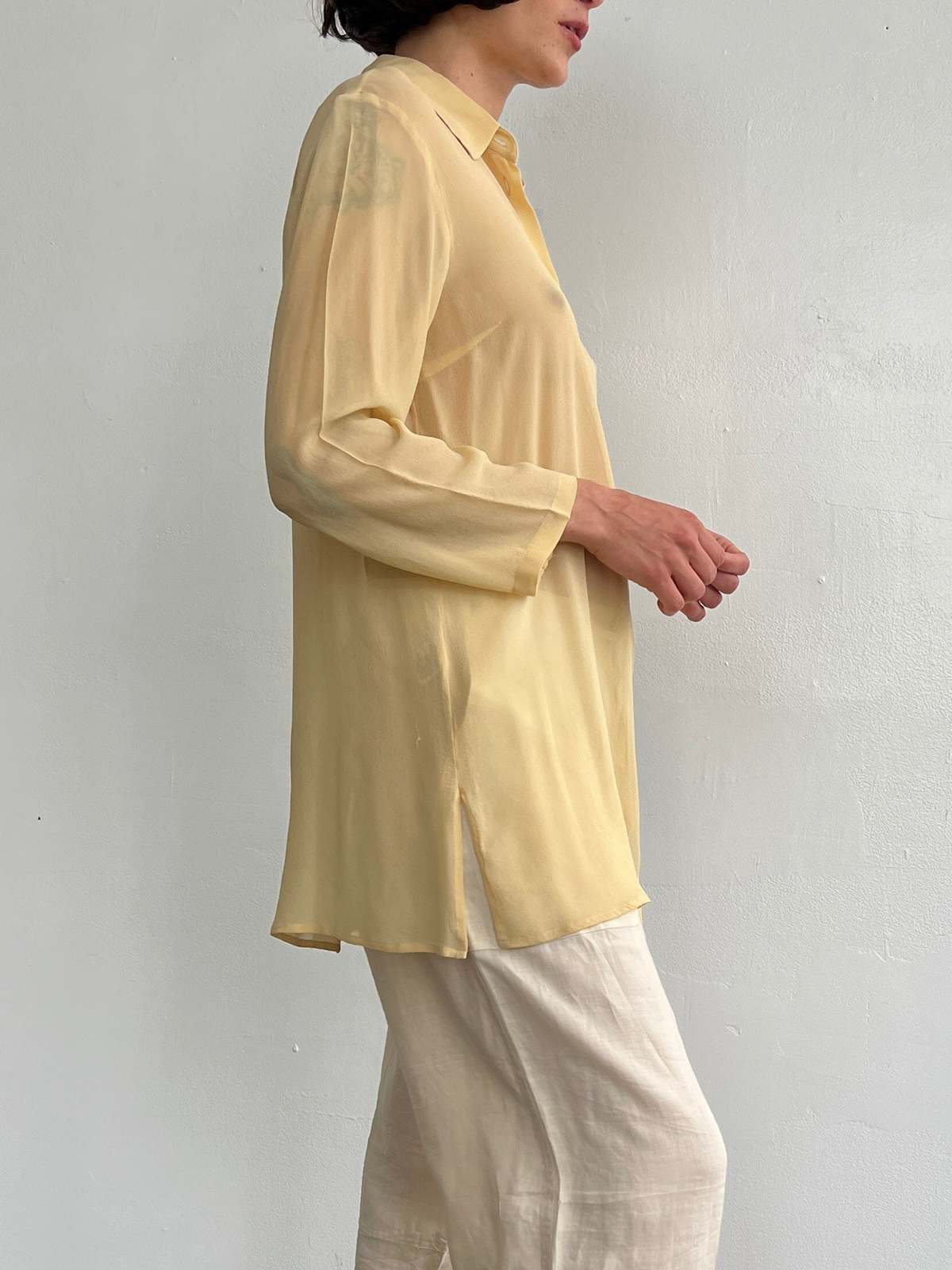 Vintage Sheer Silk Blouse - Butter | Garmentory