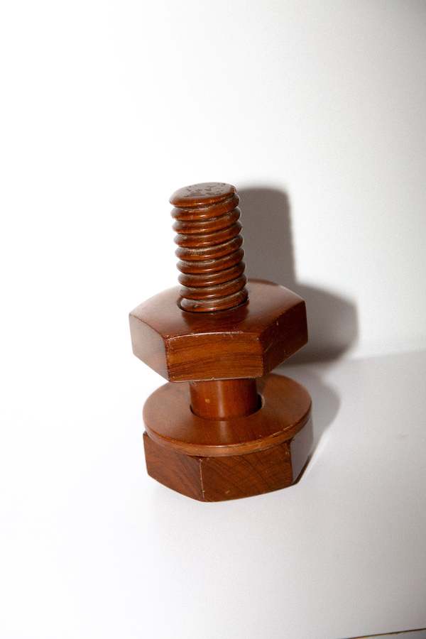 Formas Wooden Screw & Nut Sculpture - Wood | Garmentory