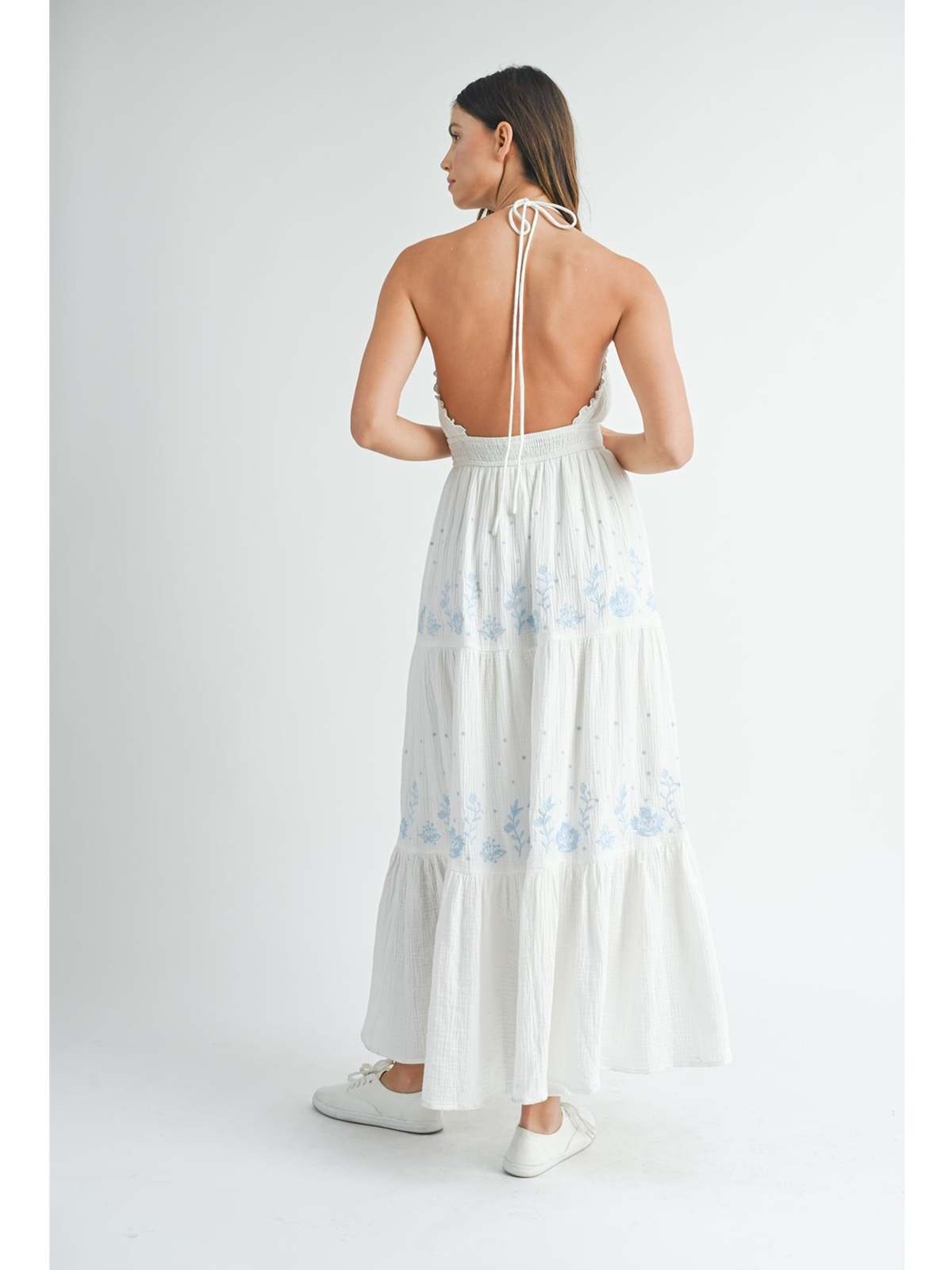 Mable Kaizen Embroidered Maxi Dress - Off White | Garmentory