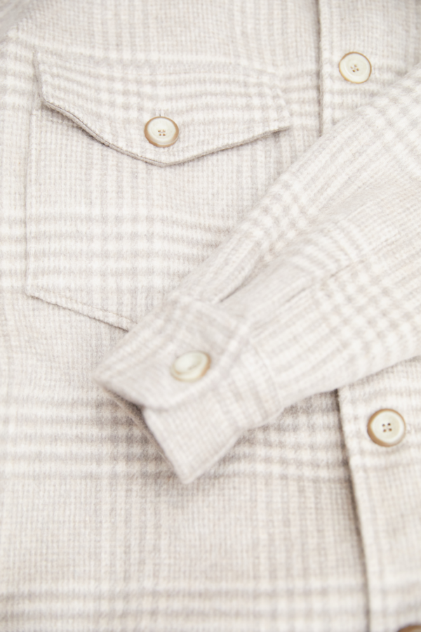 Tuck Shop Trading Co. Oversized Cottage Coat - Plaid Oatmeal | Garmentory