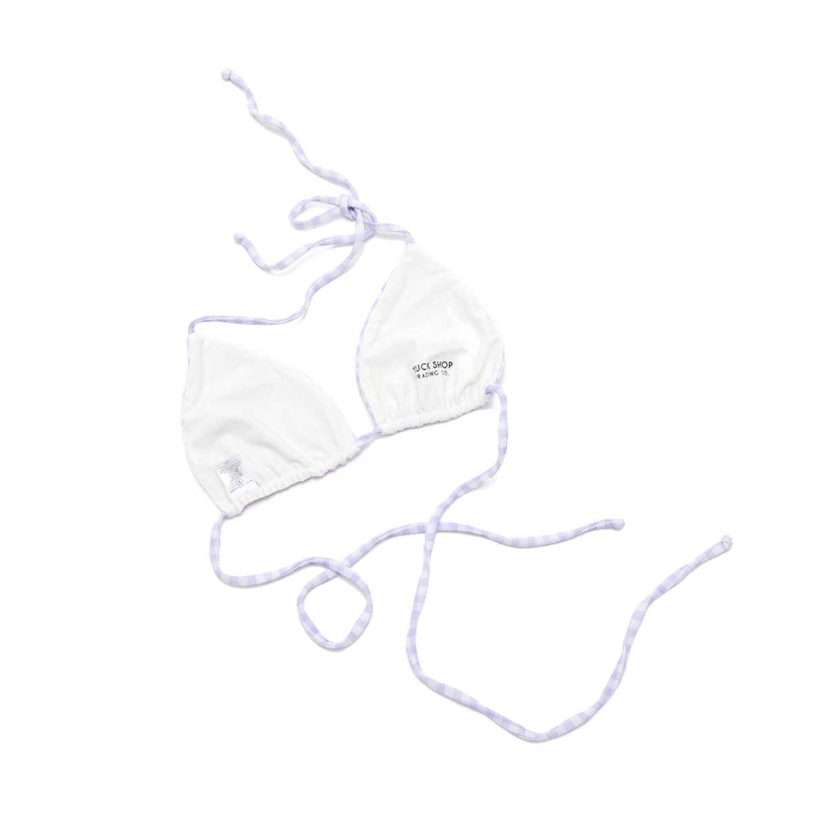 Terra Cotta Designs String Bikini Top - Lavender Gingham Print | Garmentory