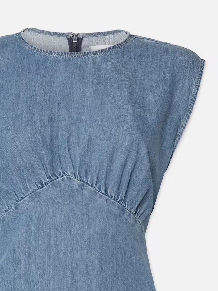FRAME Denim Gathered Tier Hem Dress - Eugenia | Garmentory