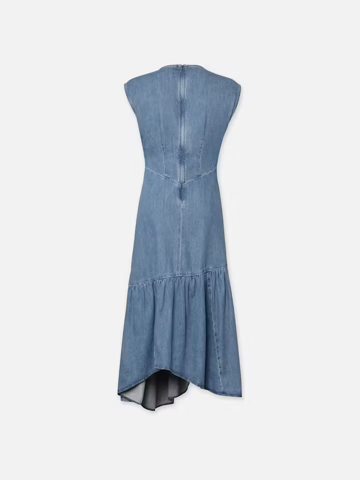 FRAME Denim Gathered Tier Hem Dress - Eugenia | Garmentory
