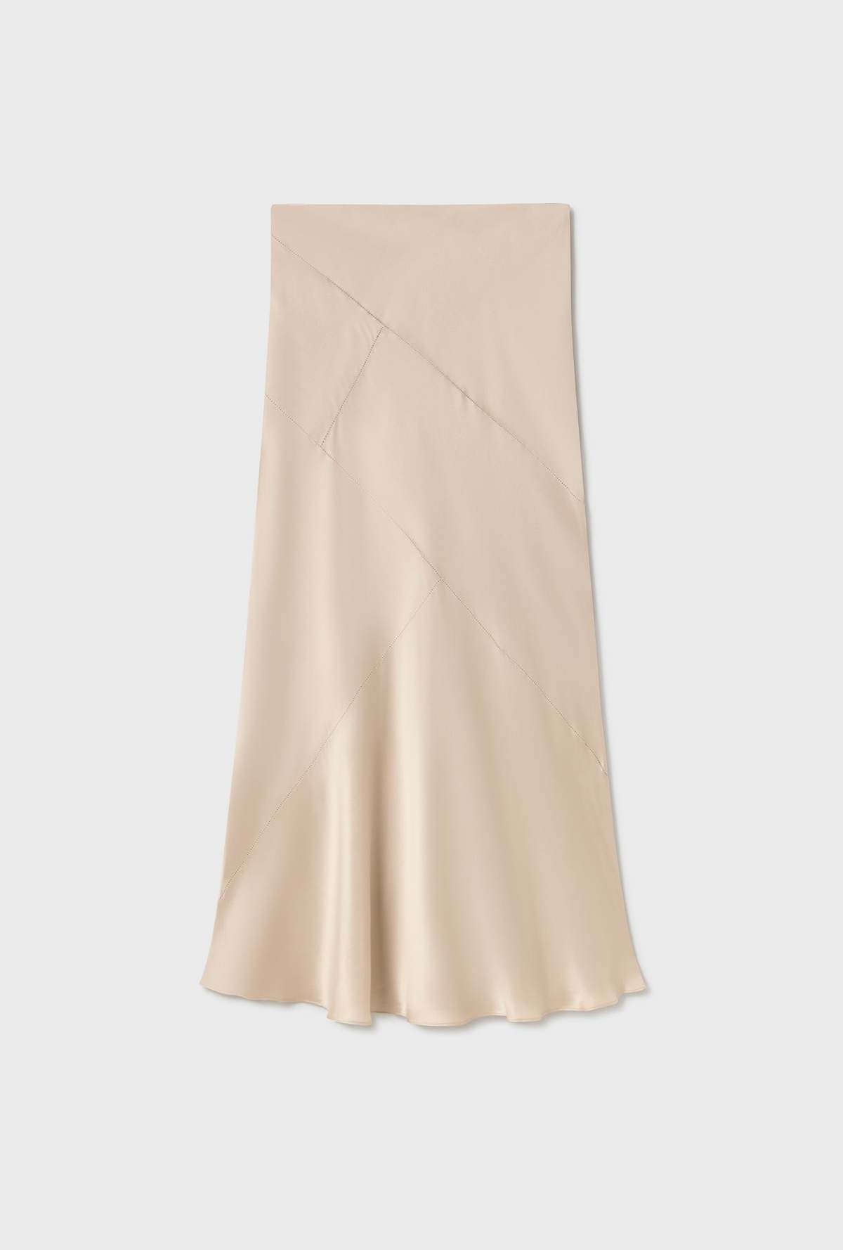 Silk Laundry Splice Long Bias Cut Skirt - Hazelnut | Garmentory