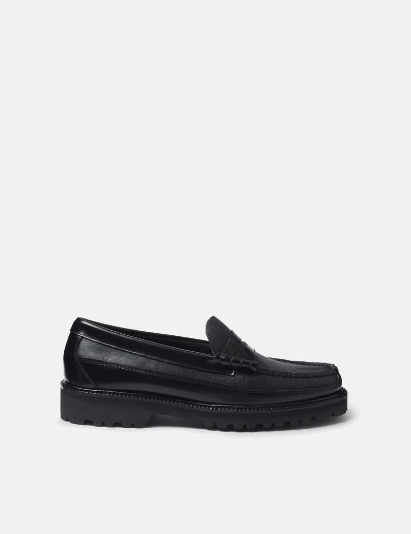G.H. Bass & Co. Bass Weejun 90 Larson Canoe Moc Leather Loafer - Black ...