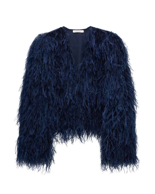 Dorothee Schumacher Feathery Volume Jacket - Midnight | Garmentory
