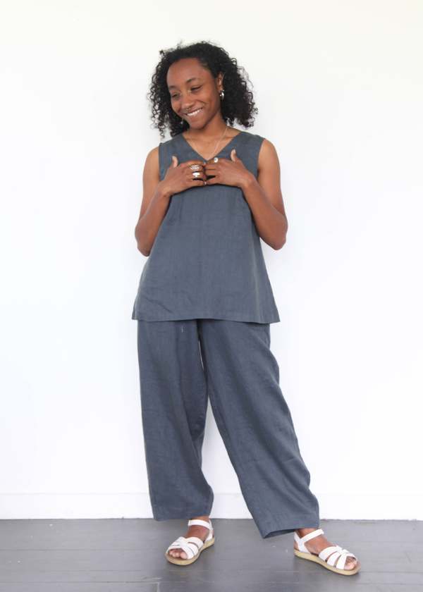 flax Gem Tank - Steel Blue | Garmentory