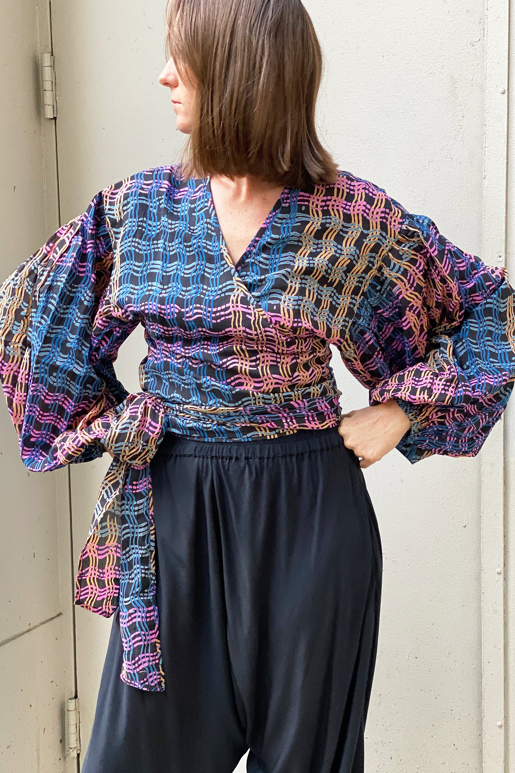 Rujuta Sheth Greenwich Top - Midnight Bloom | Garmentory