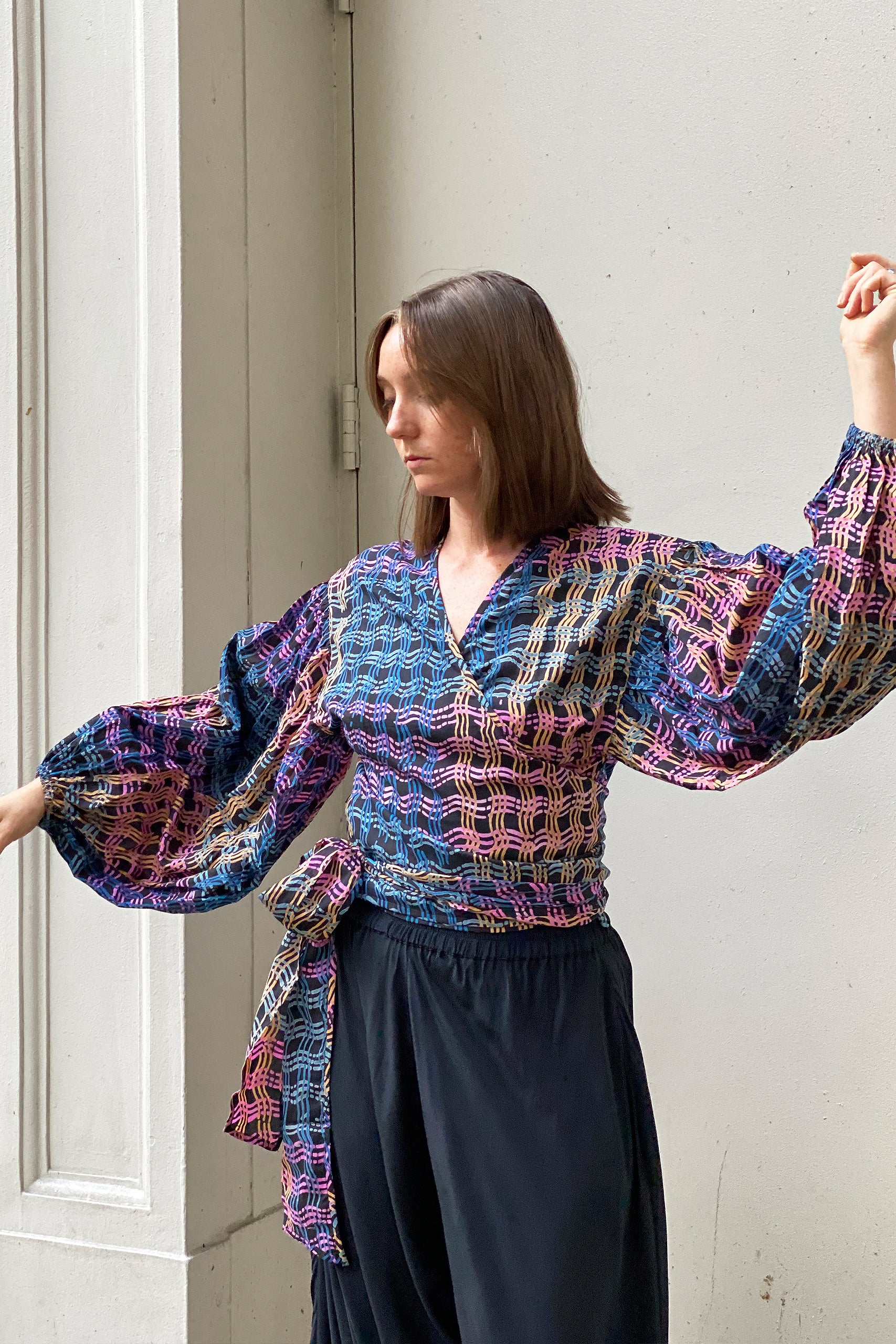 Rujuta Sheth Greenwich Top - Midnight Bloom | Garmentory