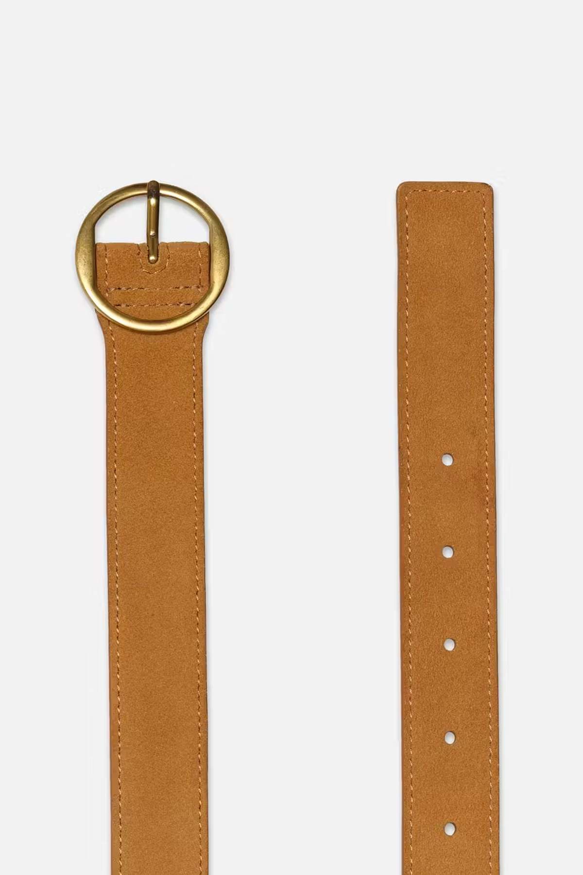 FRAME Denim Circle Belt - Tan Suede | Garmentory