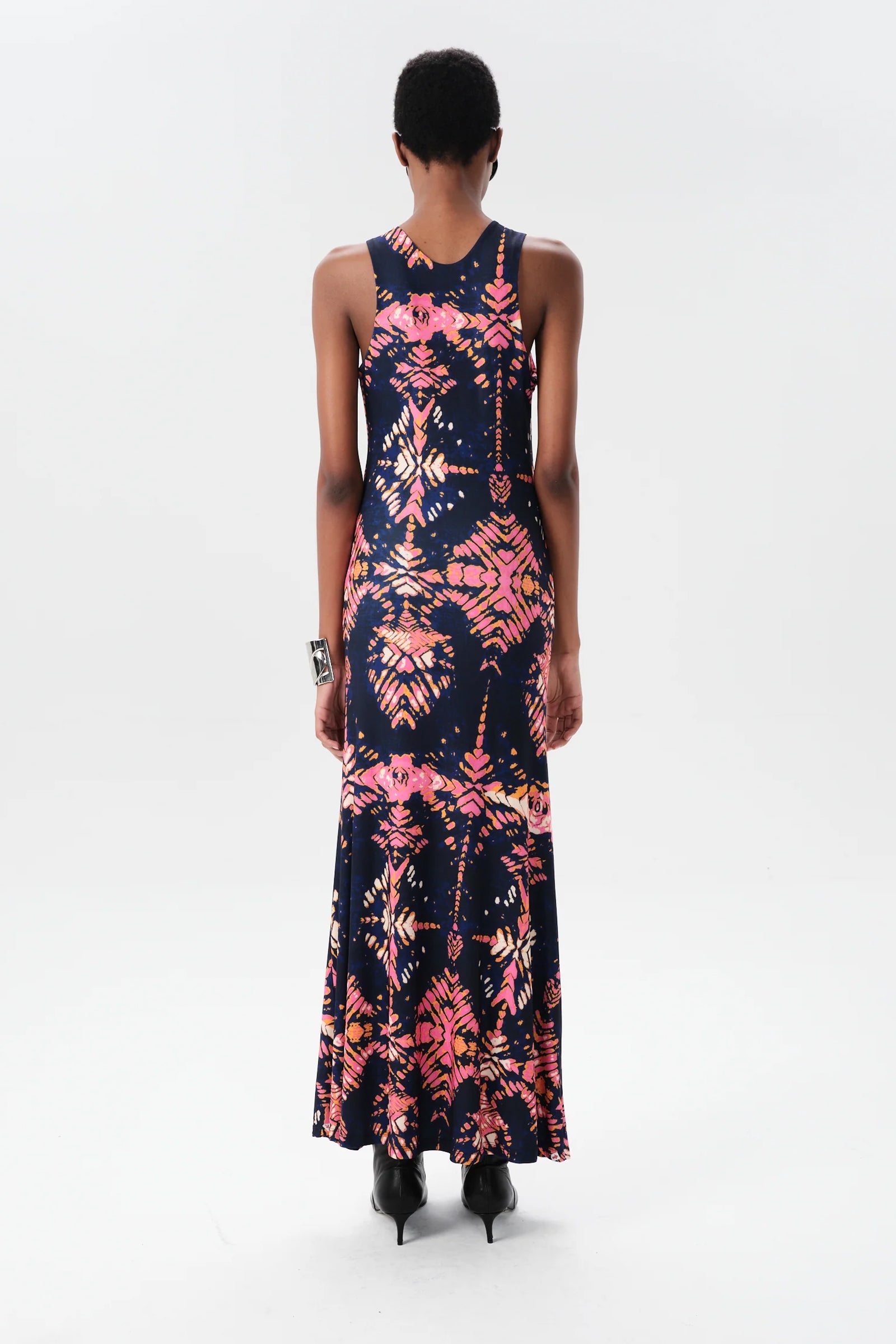 Maria Cher Ceibo Mich Midi Dress - Navy Shibori | Garmentory