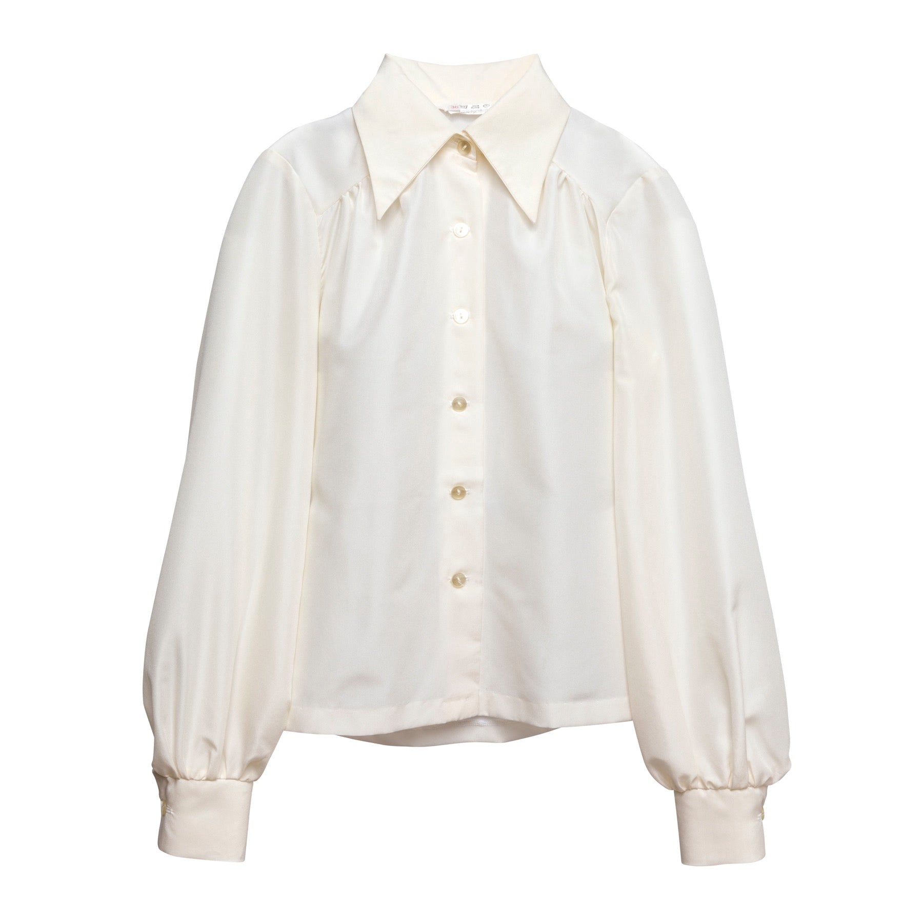Sundazed (Italy) Satin Weave Empire Bishop Sleeve Shirt Pearl : S ...