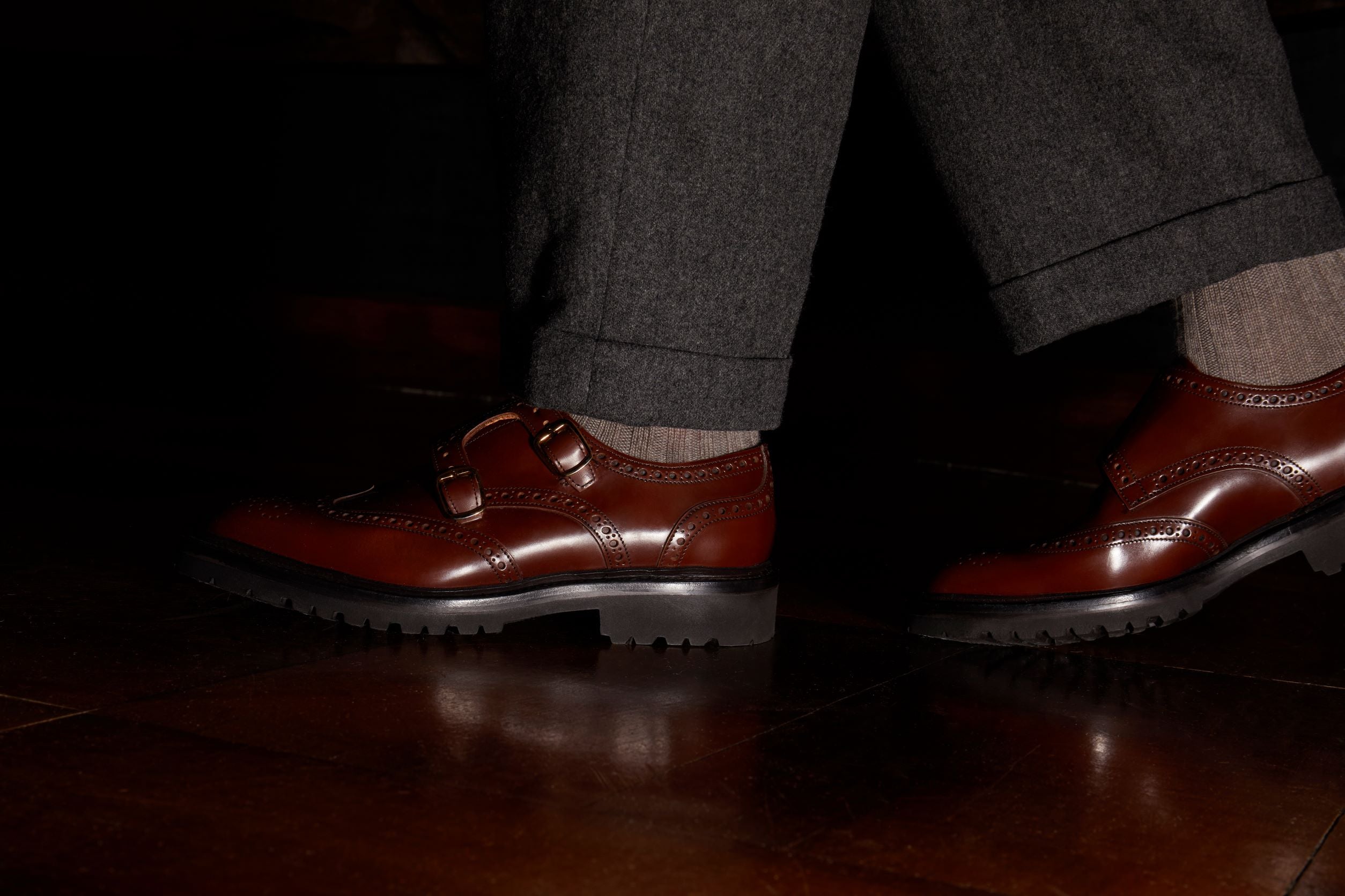 Macian Virginia Double Monk Shoes - Hazelnut | Garmentory