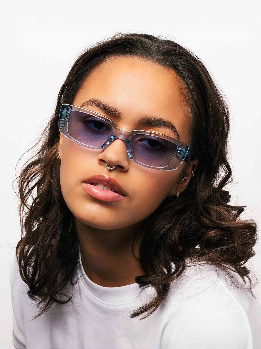 MESSY WEEKEND Grace Sunglasses - Blue/Crystal | Garmentory