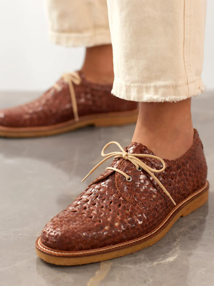 angulus Hand braided Lace up Shoes - Brown | Garmentory