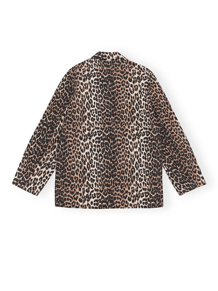 Ganni Leopard Cotton Canvas Jacket - Prints | Garmentory