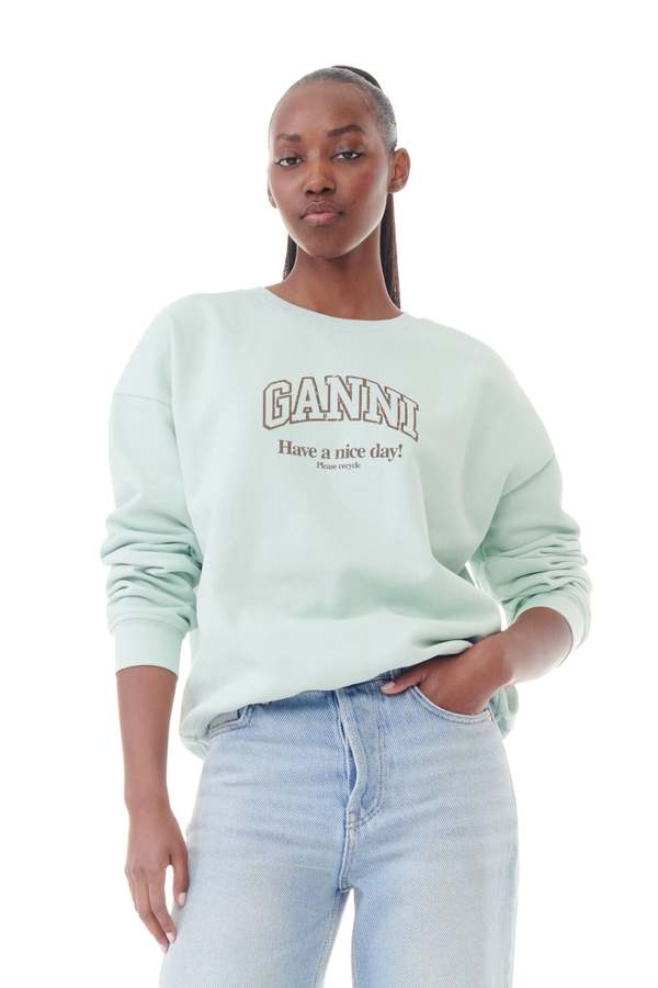 Ganni Isoli Oversized Sweatshirt - Mint Green | Garmentory
