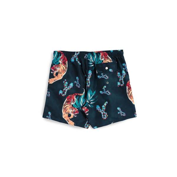 Bather Tiger Print Swim Trunk - Midnight | Garmentory