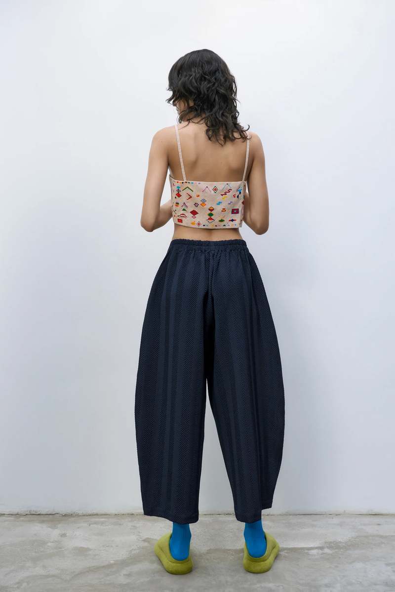 Cordera Herringbone Curved Pants | Garmentory