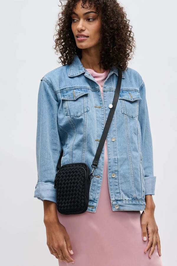 Sol & Selene Divide + Conquer Woven Neoprene Crossbody - Black | Garmentory