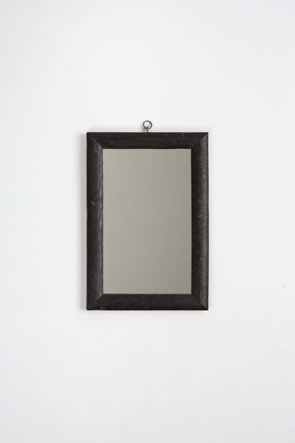 Petite Ebonized Wood Mirror | Garmentory