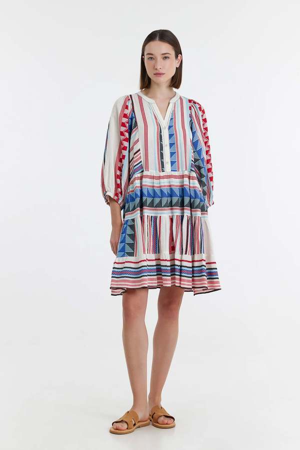 Devotion Twins Silvana Dress - Blue/Red | Garmentory