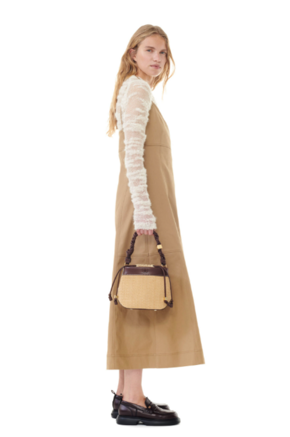 Ganni Bou Raffia Bucket Bag - Nature | Garmentory